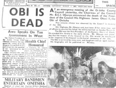 Obi Okosi II Death and Burial - A Mighty Tree